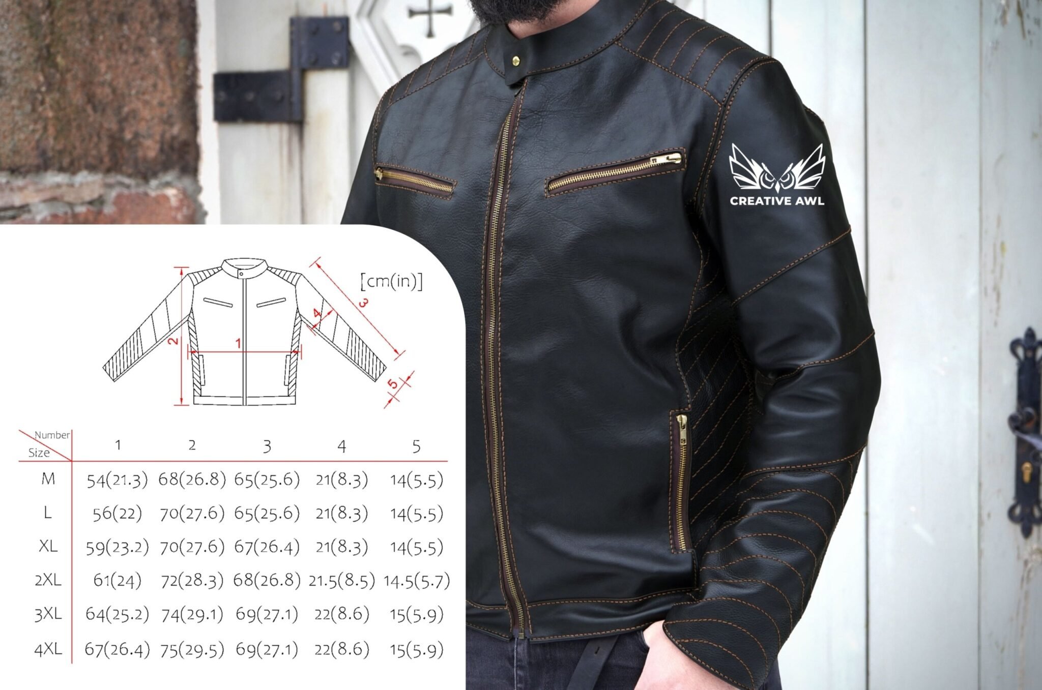 Men’s Leather Jacket [PDF pattern] – Creative Awl Studio