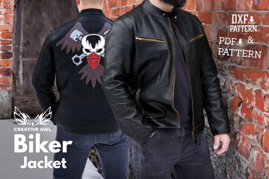 Men's Leather Jacket [PDF & DXF pattern] - Creative Awl Studio