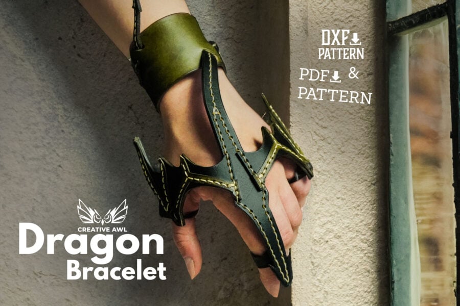 Dragon Bracelet [PDF & DXF pattern] - Creative Awl Studio