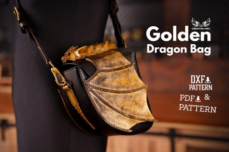 Golden Dragon bag [PDF & DXF pattern] - Creative Awl Studio