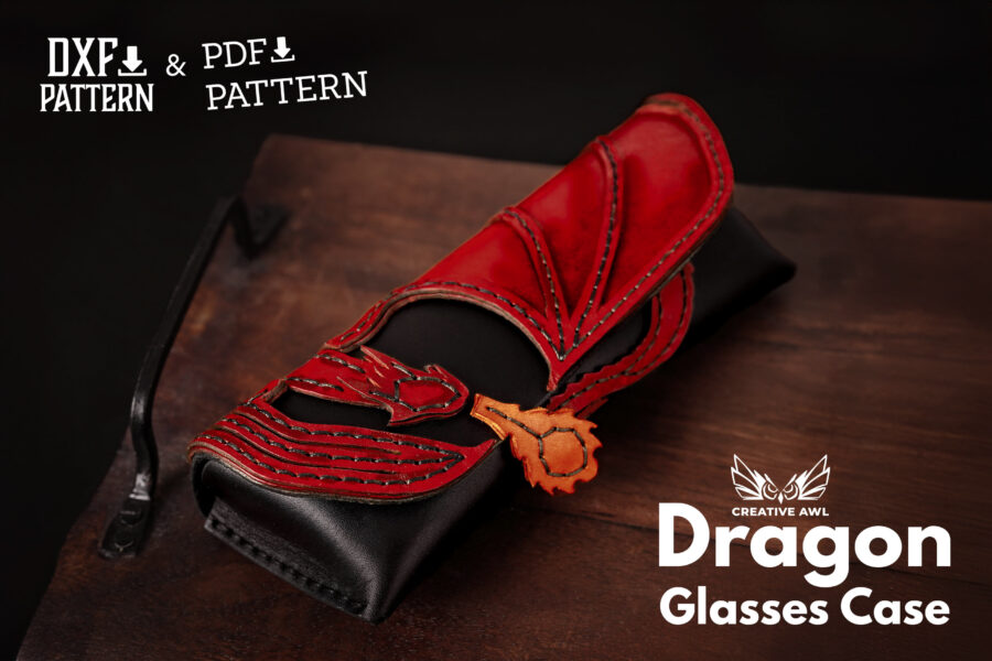 Dragon Glasses Case [PDF & DXF pattern] - Creative Awl Studio