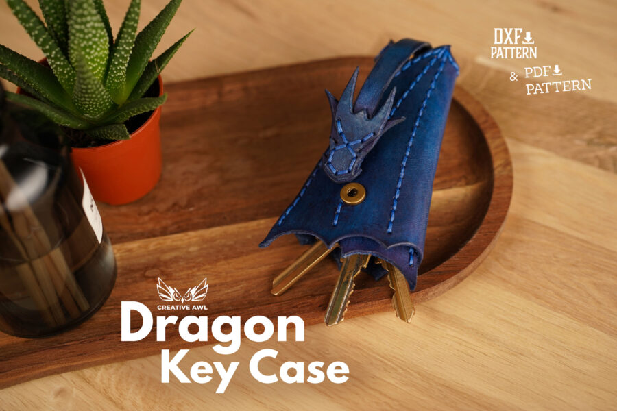 Dragon Key Case [PDF & DXF pattern] - Creative Awl Studio