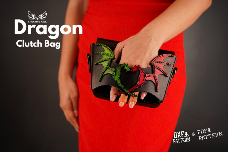 Dragon Clutch Bag [PDF & DXF pattern] - Creative Awl Studio