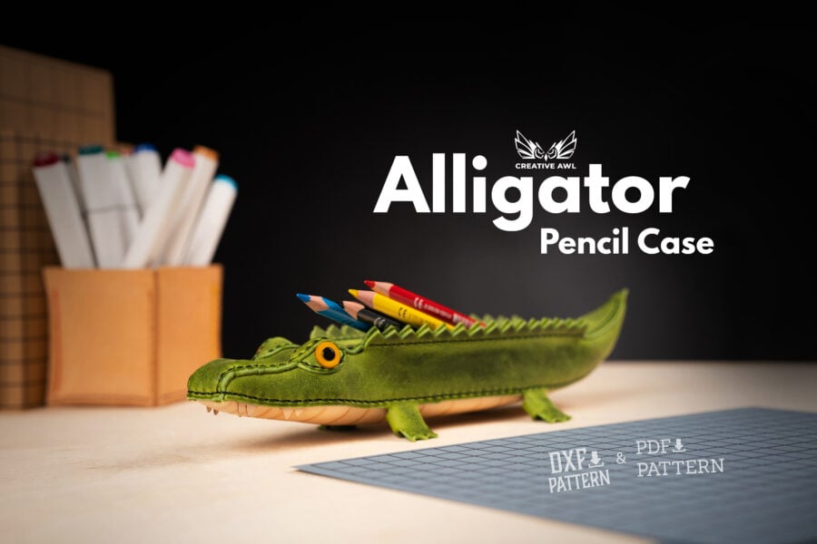 Alligator pencil case [PDF & DXF pattern] - Creative Awl Studio