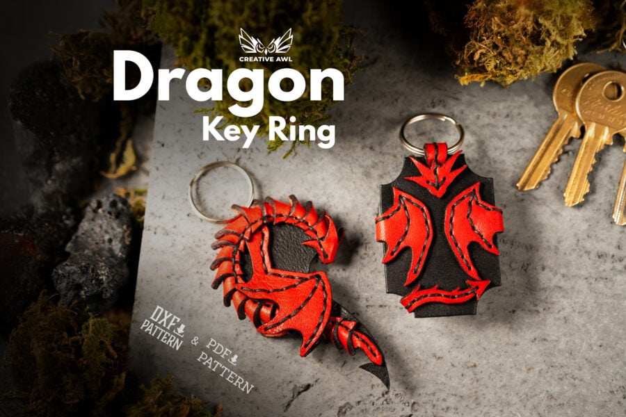 Dragon Key Ring [PDF & DXF pattern] - Creative Awl Studio