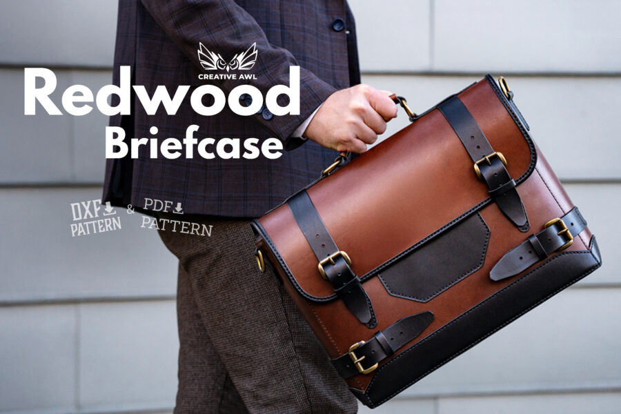 Redwood Briefcase [PDF & DXF pattern] - Creative Awl Studio